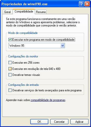 Receita para instalar o ELF90 no Windows XP: